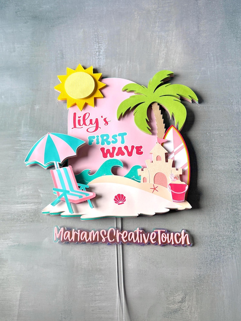 Beach Theme First Wave Cake Topper: Tropical 1st Birthday - Etsy
