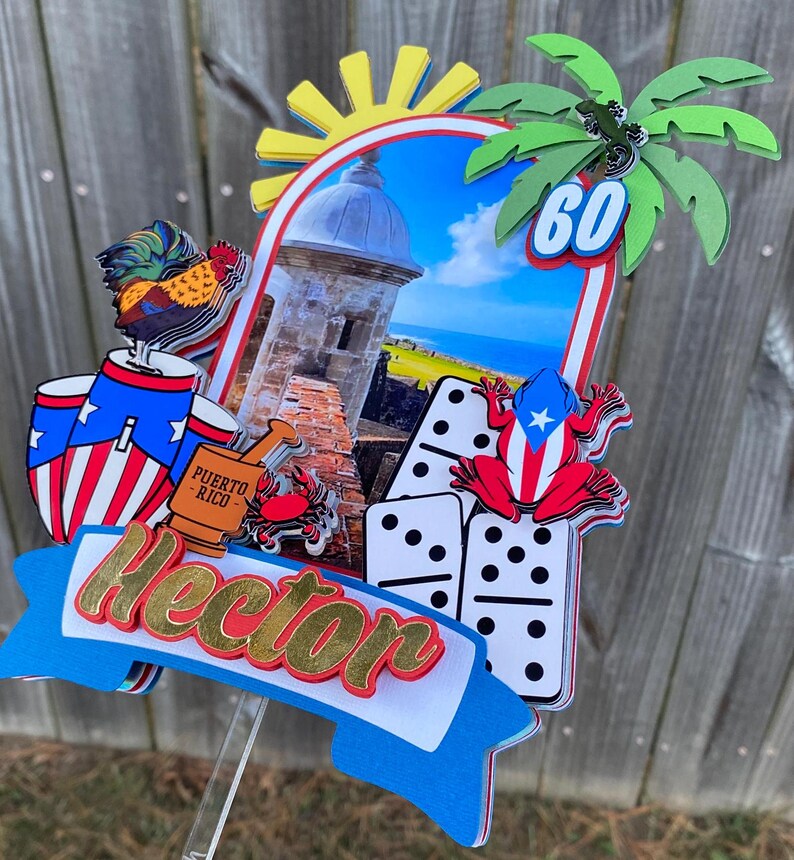 Puerto Rico Cake Topper: El Morro & Coqui Theme, Tropical Birthday - Etsy