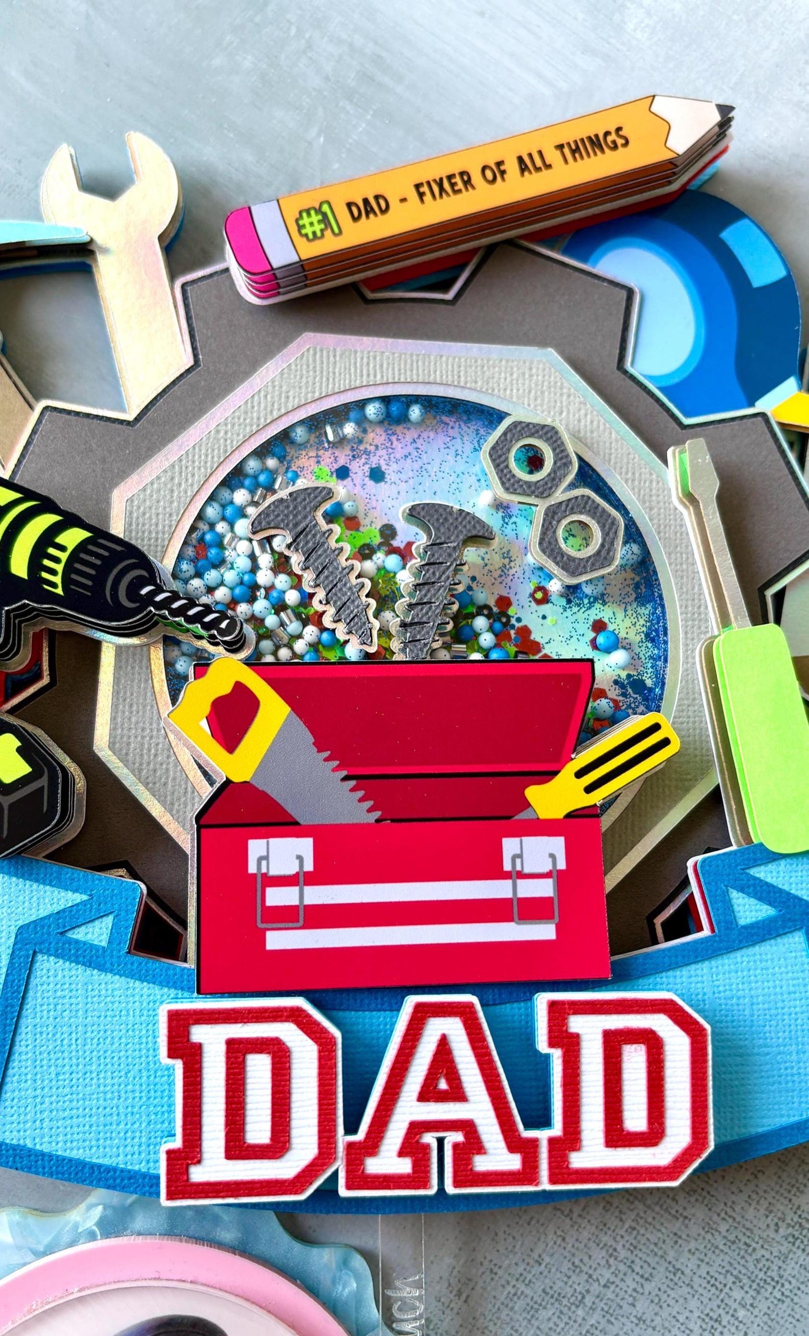 Father's Day Toolbox Cake Topper, Dad Fixer of All Things, Tools Cake ...