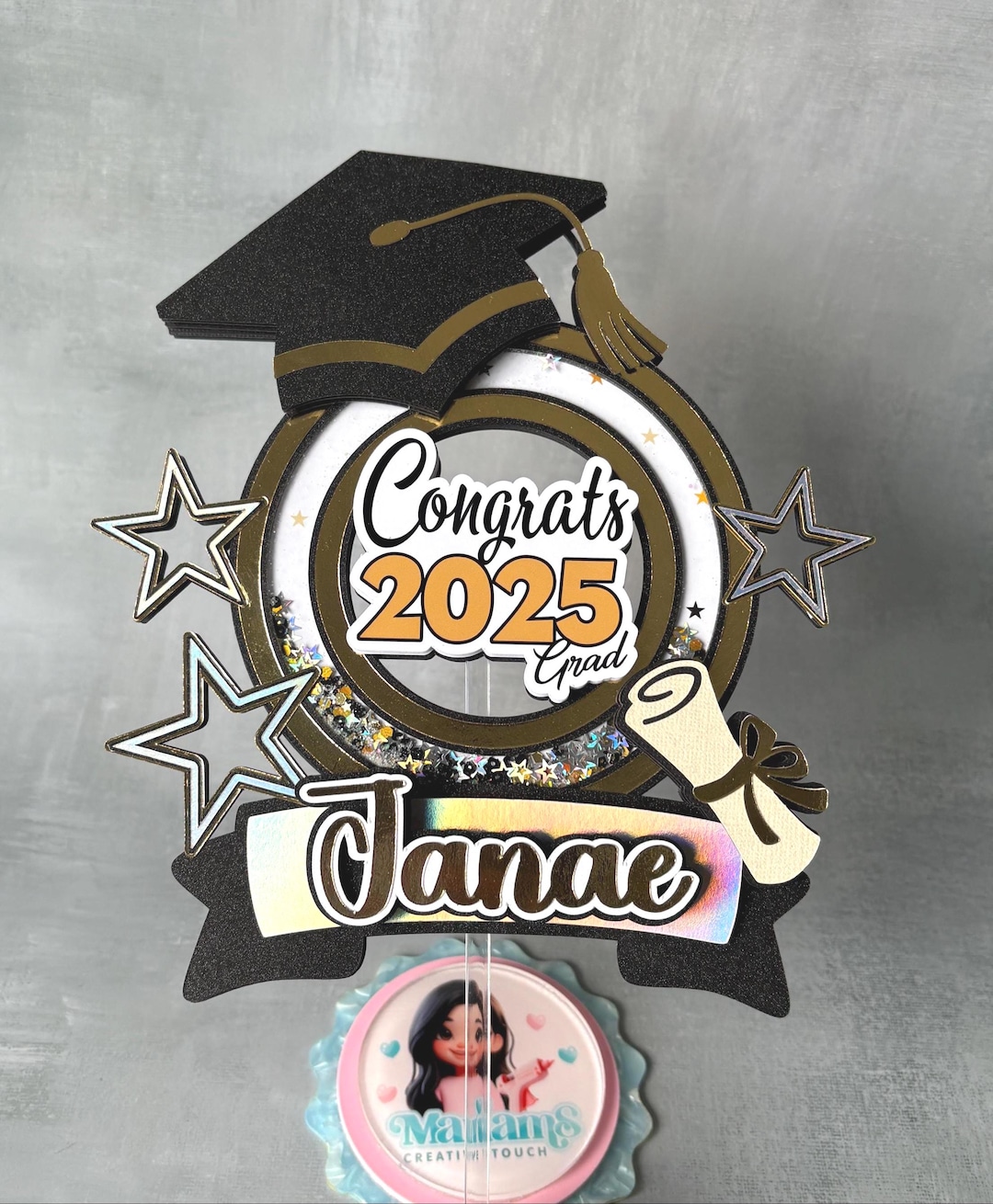 Graduation Cake Topper Shaker: Custom High School or College Grad - Etsy