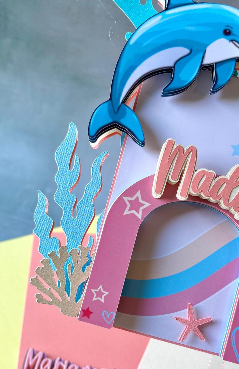 Dolphin Cake Topper Shaker: Ocean Theme Birthday Party Decor - Etsy