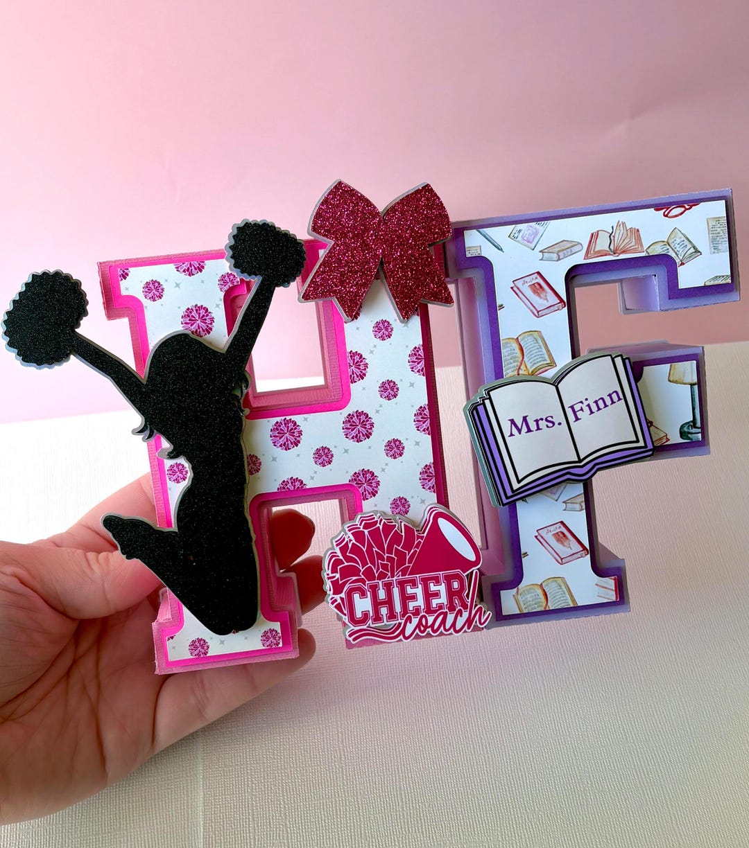Cheer Coach 3D Letter, Teacher 3D Letter, Personalized 3D Letters ...