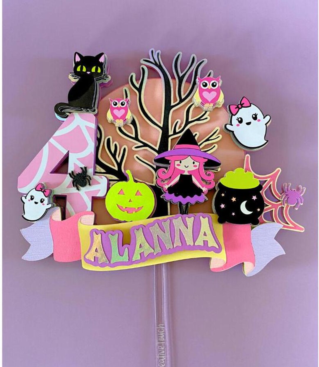 Witch Cake Topper, Halloween Cake Topper, Cute Witch, Girly Halloween ...