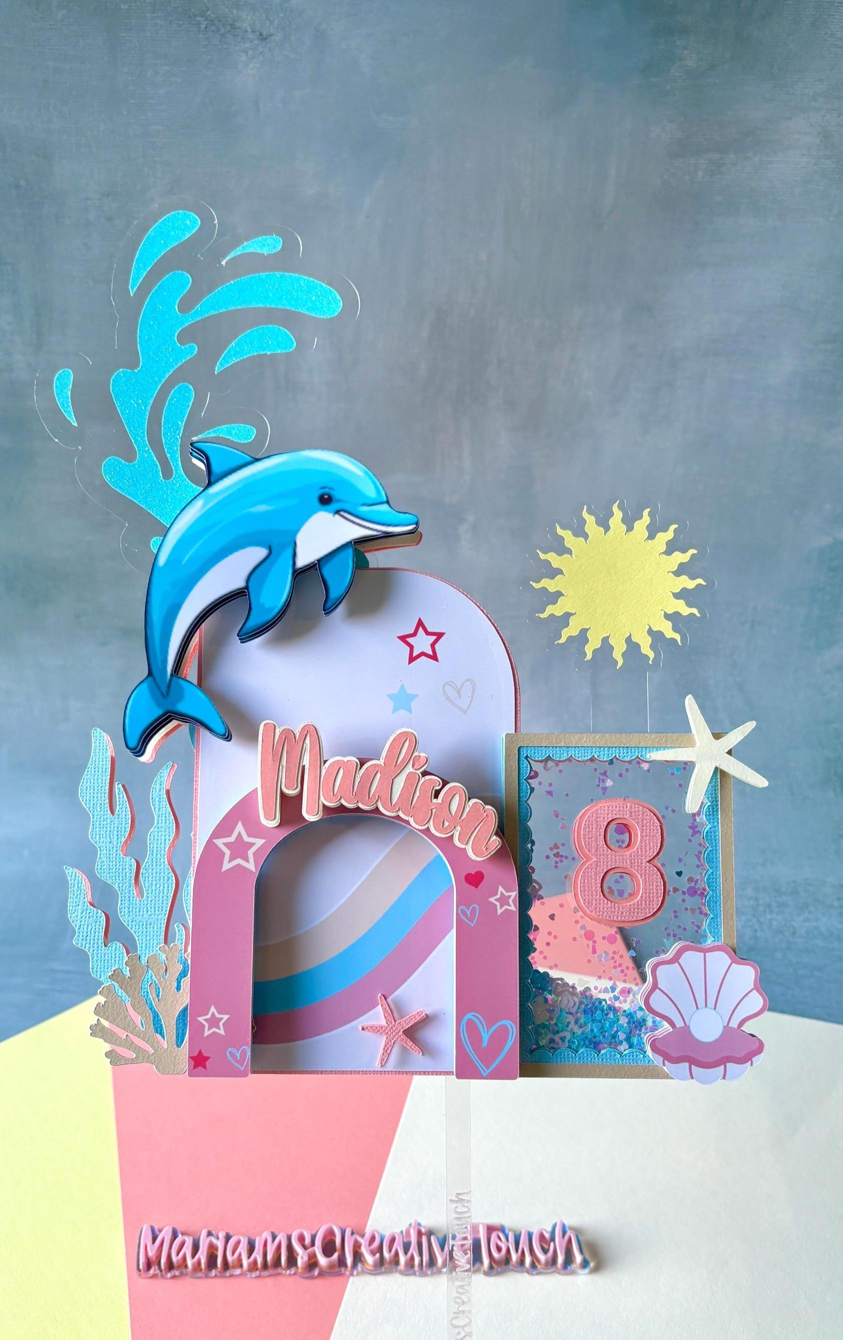 Dolphin Cake Topper Shaker: Ocean Theme Birthday Party Decor - Etsy