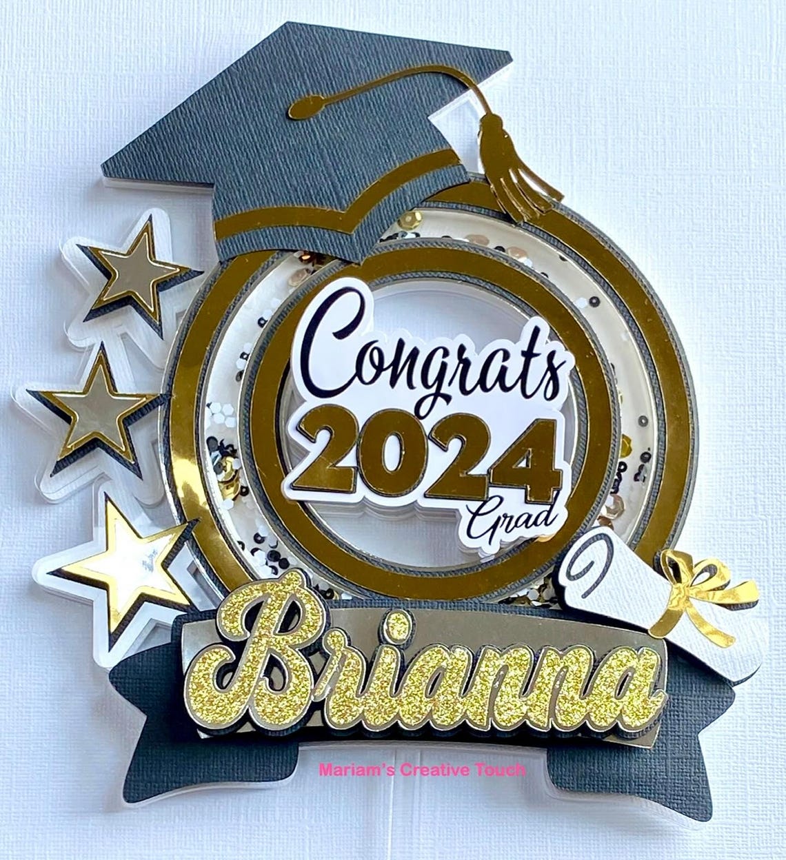 Graduation Cake Topper Shaker: Custom High School or College Grad - Etsy