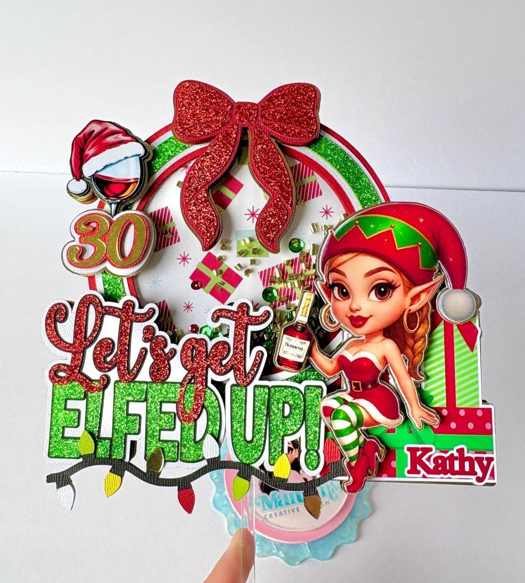 Christmas "let's Get ELFED Up" Cake Topper Shaker, Elf Theme, Adult ...