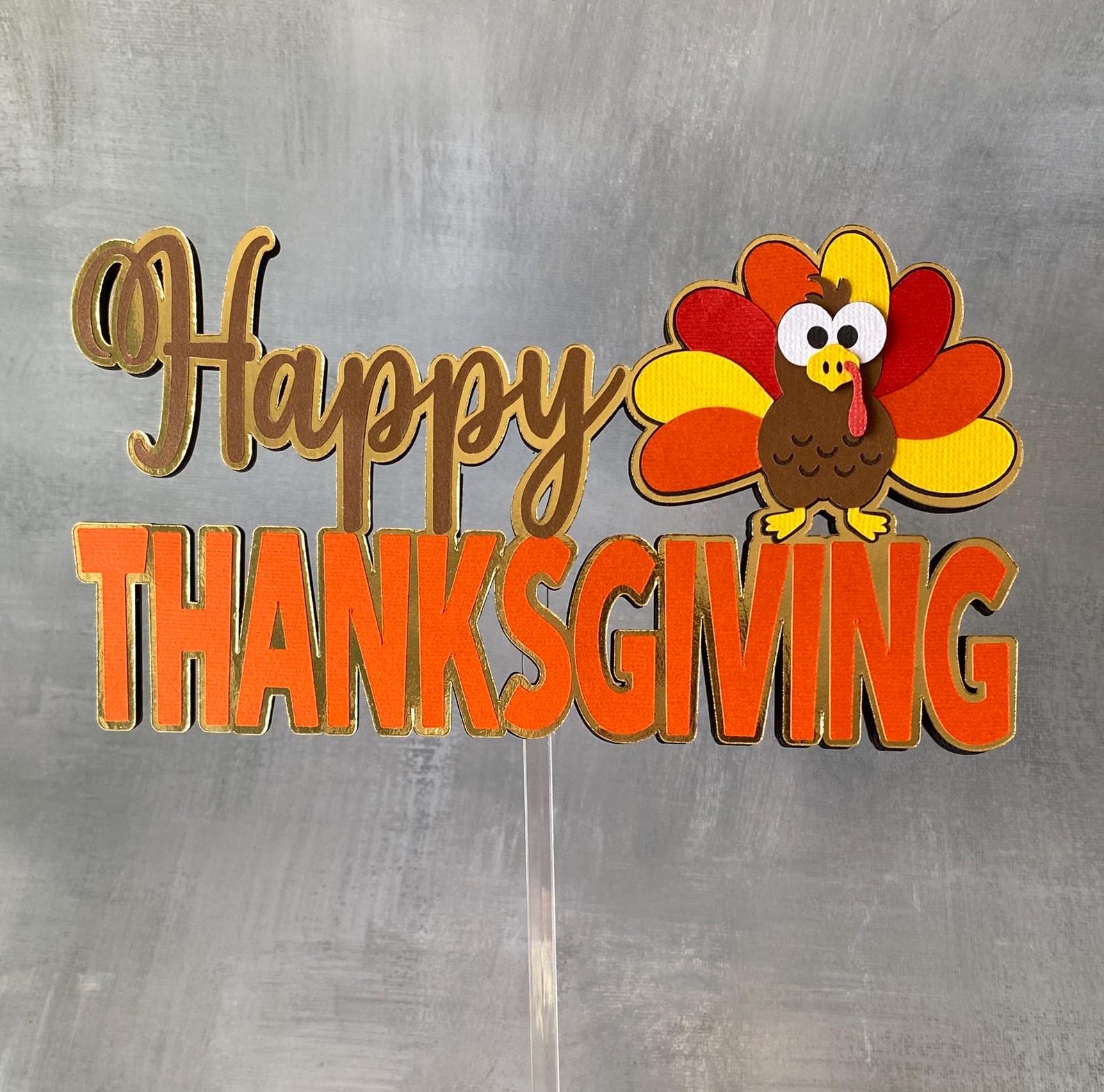 Happy Thanksgiving Cake Topper: Turkey Fall Decor - Etsy