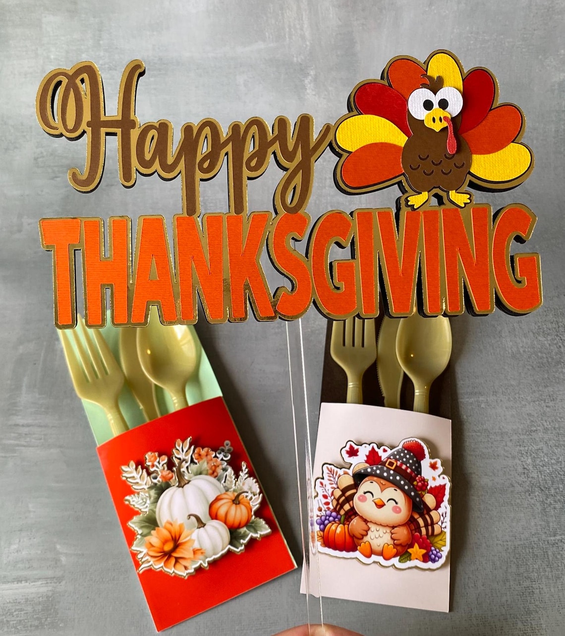 Happy Thanksgiving Cake Topper: Turkey Fall Decor - Etsy