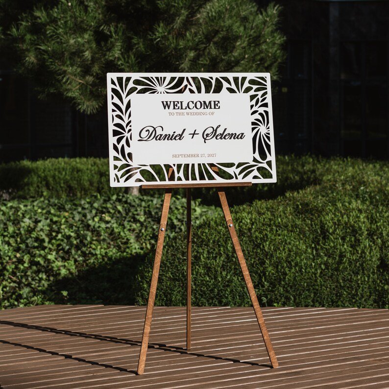 Wooden Welcome Sign Stand, Standing Floor Easel, Portable Sign Holder ...