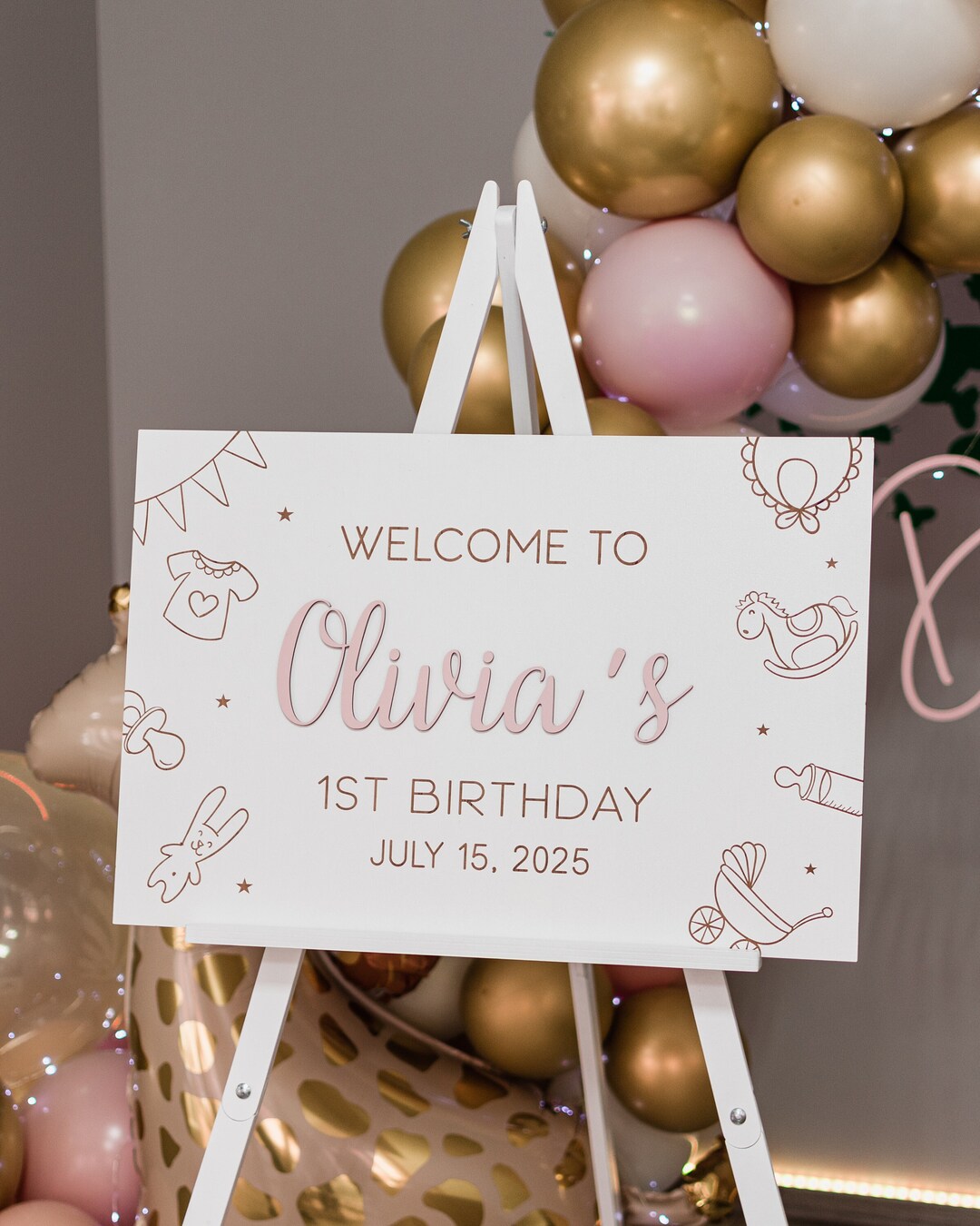 Wooden Welcome Sign 1st Birthday Party Welcome Board With 3d Lettering ...