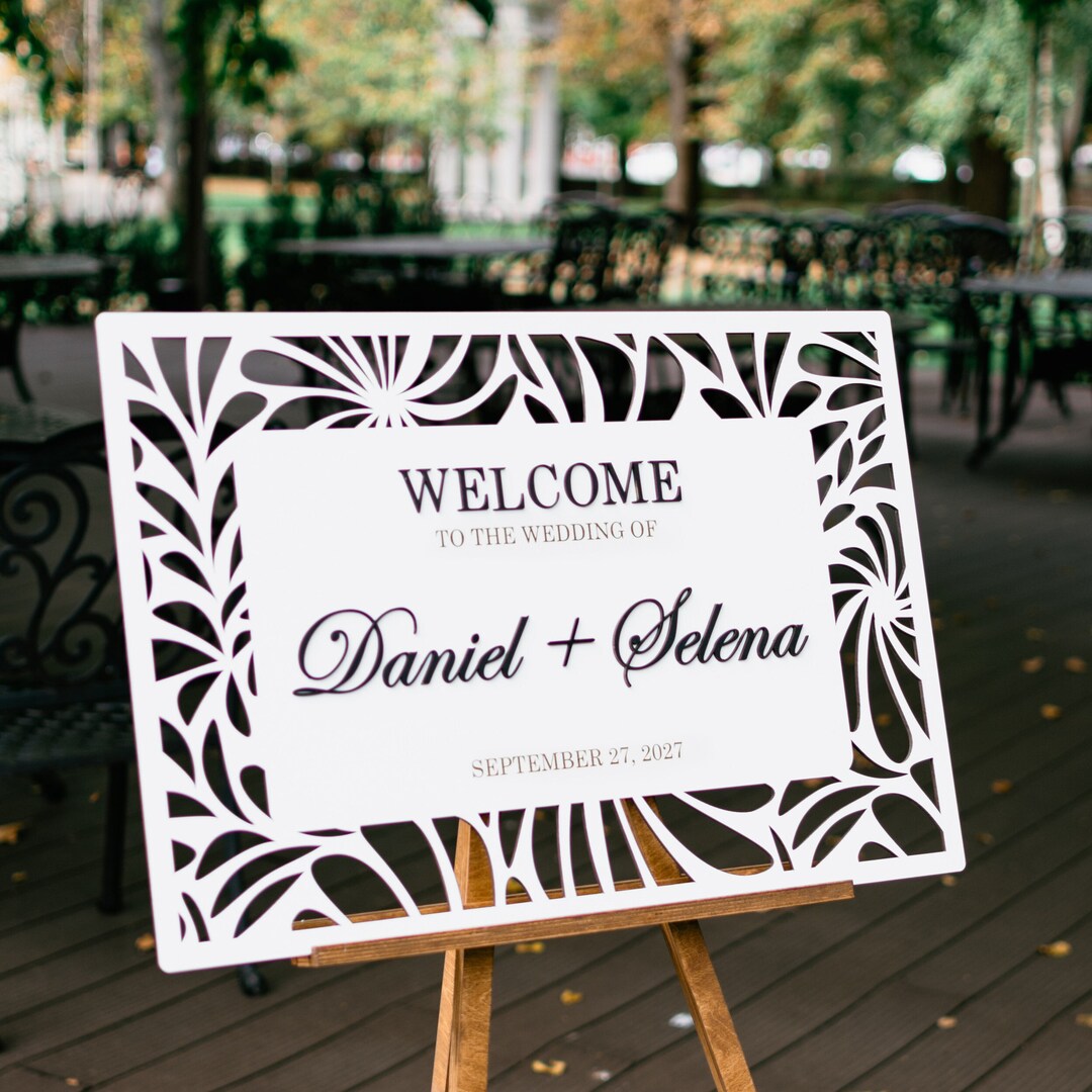 Wooden Welcome Board With Easel Stand for Wedding, Engagement Party ...