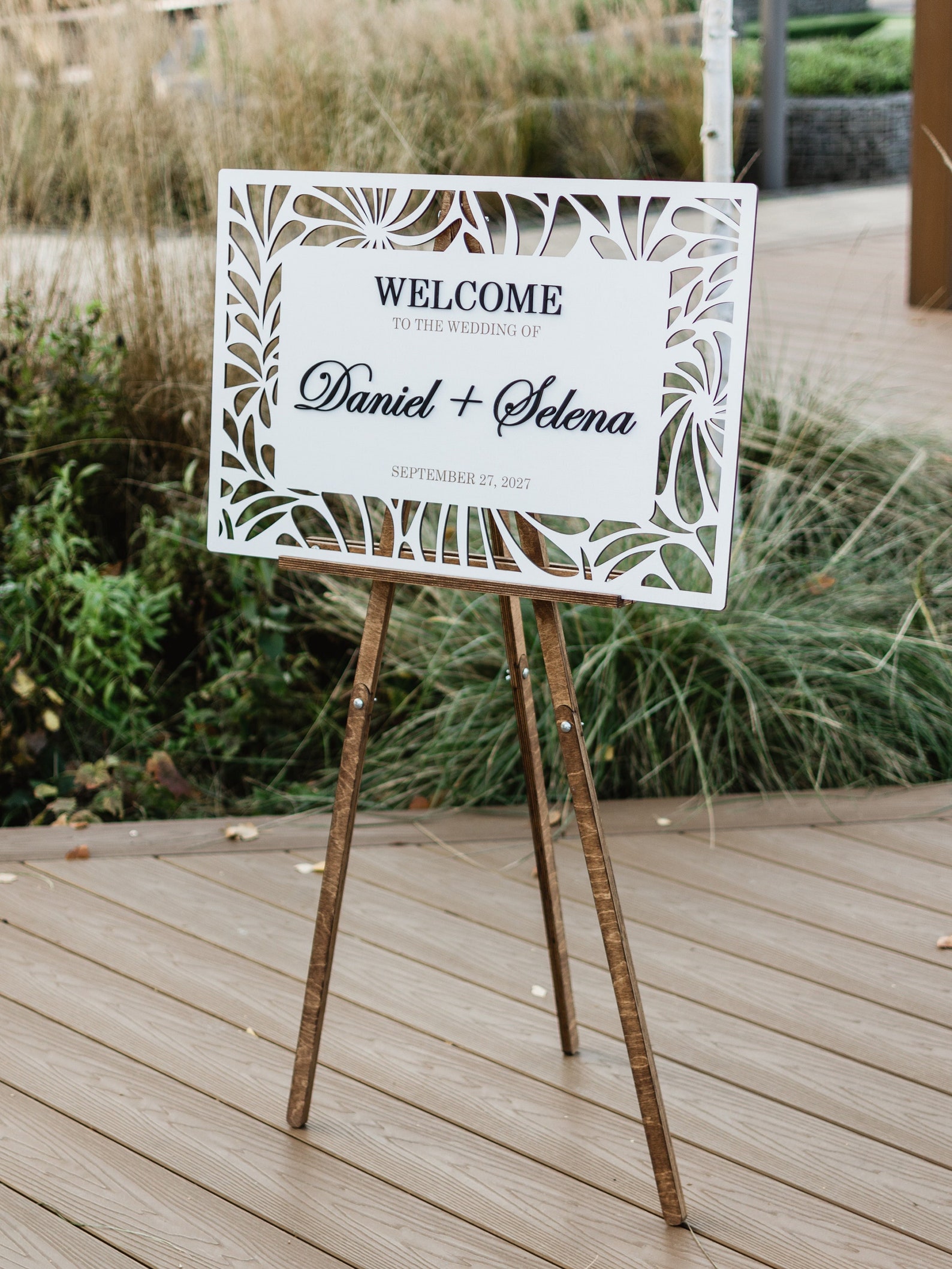 Wooden Welcome Sign Stand, Standing Floor Easel, Portable Sign Holder ...