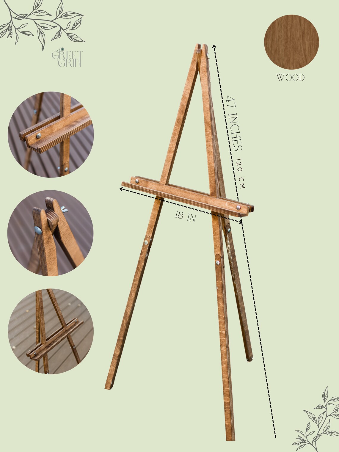 Wooden Welcome Sign Stand, Standing Floor Easel, Portable Sign Holder ...