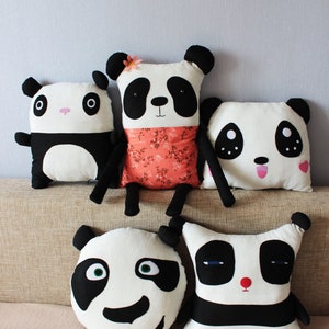 Panda Pillow, Cushion Panda, Panda Bear Pillow / 35x35cm / Panda Kawaii ...