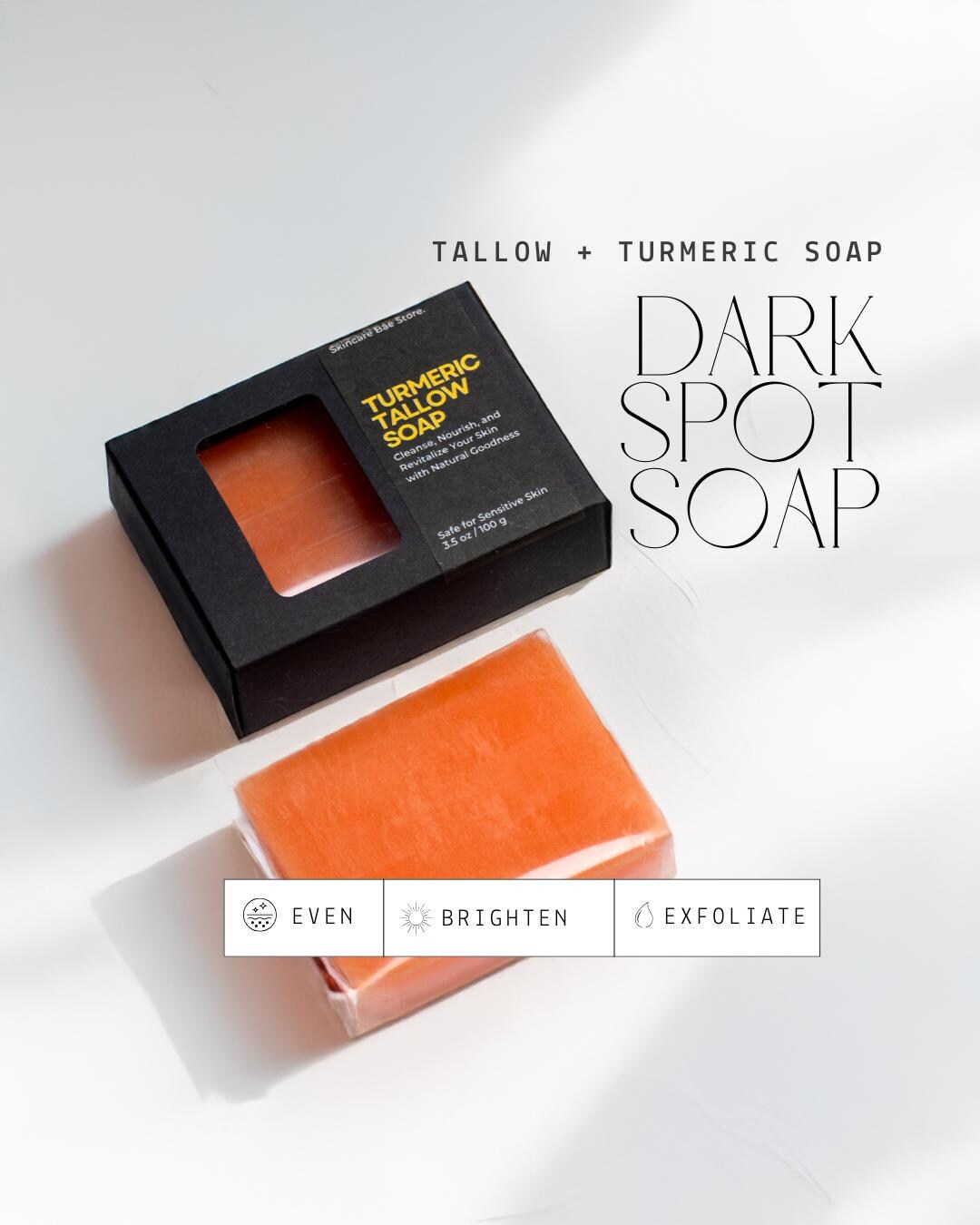 Tallow Turmeric Soap Skin Brightening Soap for Dark Spots, Scars With ...