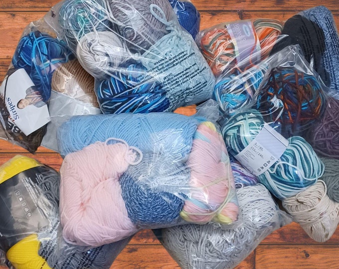 Yarn Scrap Bags, Assorted Acrylic Yarn Remnants, Medium Weight #4 ...