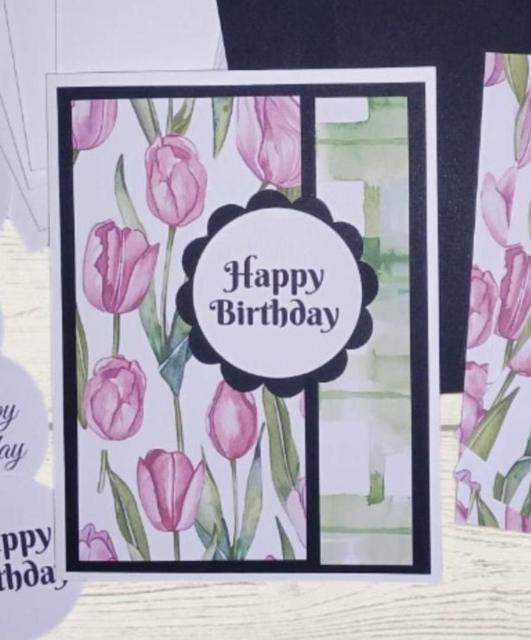 Floral Tulip Card Kit: DIY Birthday Greetings, Set of 6 With Envelopes ...