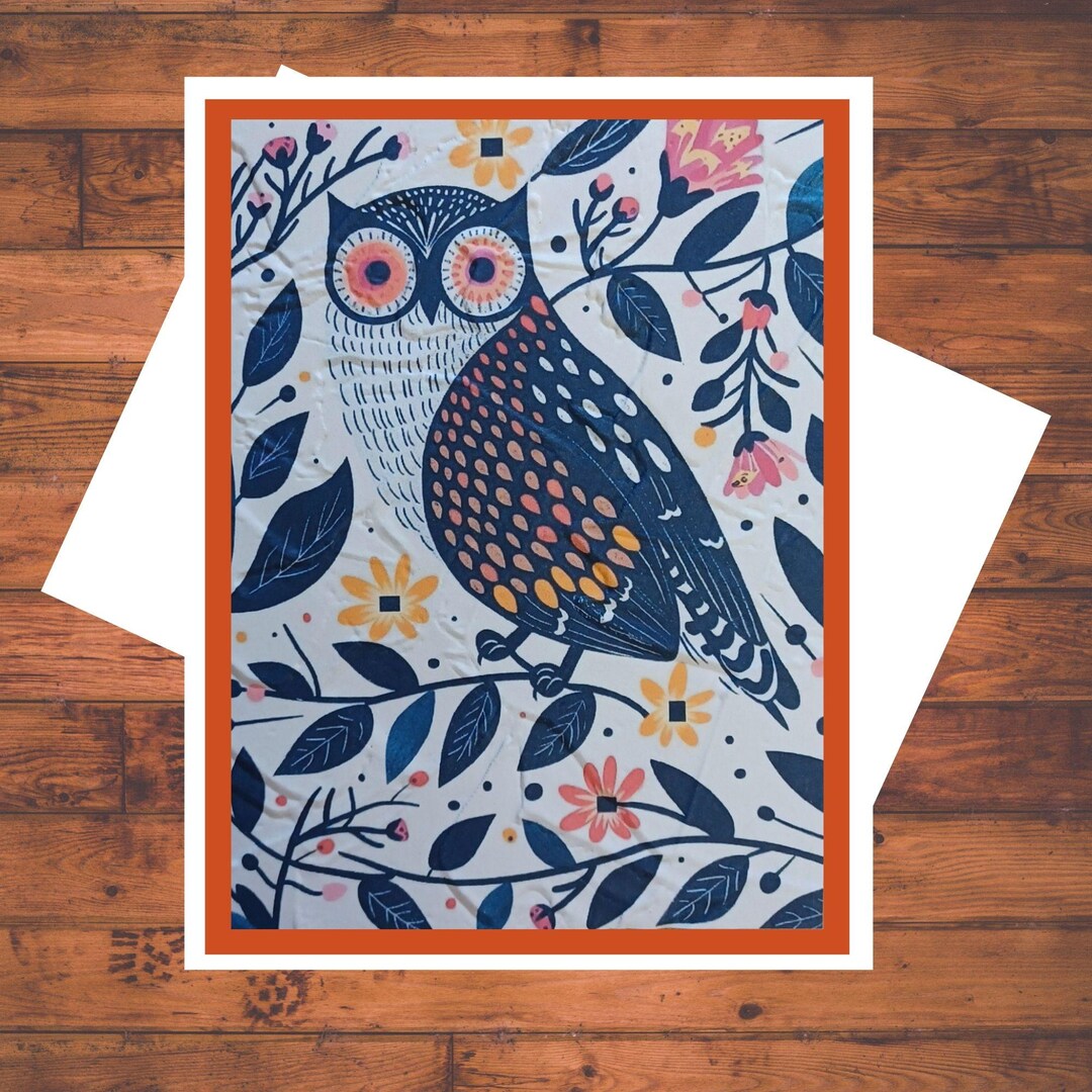 6 Different Colorful Owls Embossed Card Kit W/envelopes, Adult Paper ...