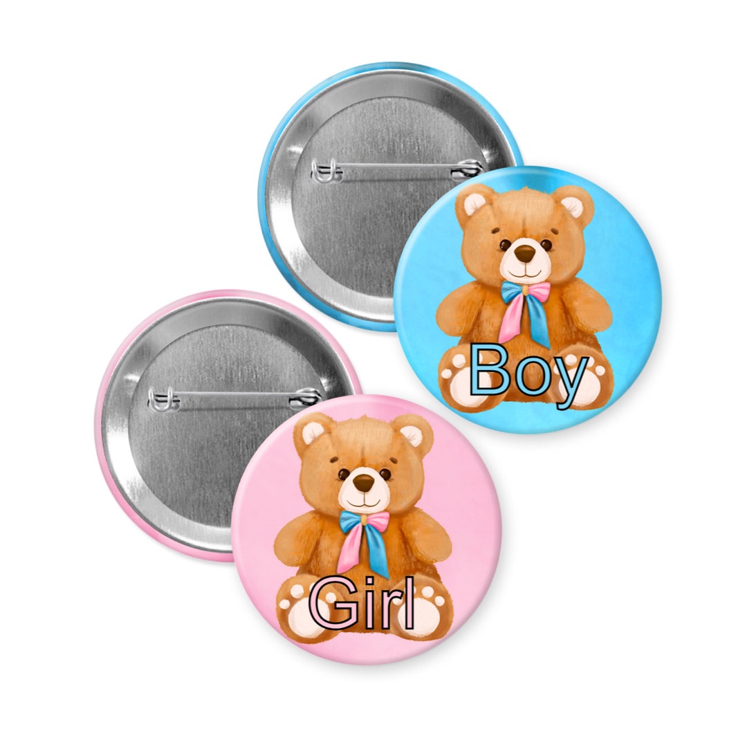 Baby Bear Gender Reveal Pins Gender Reveal Party Favors Pink - Etsy