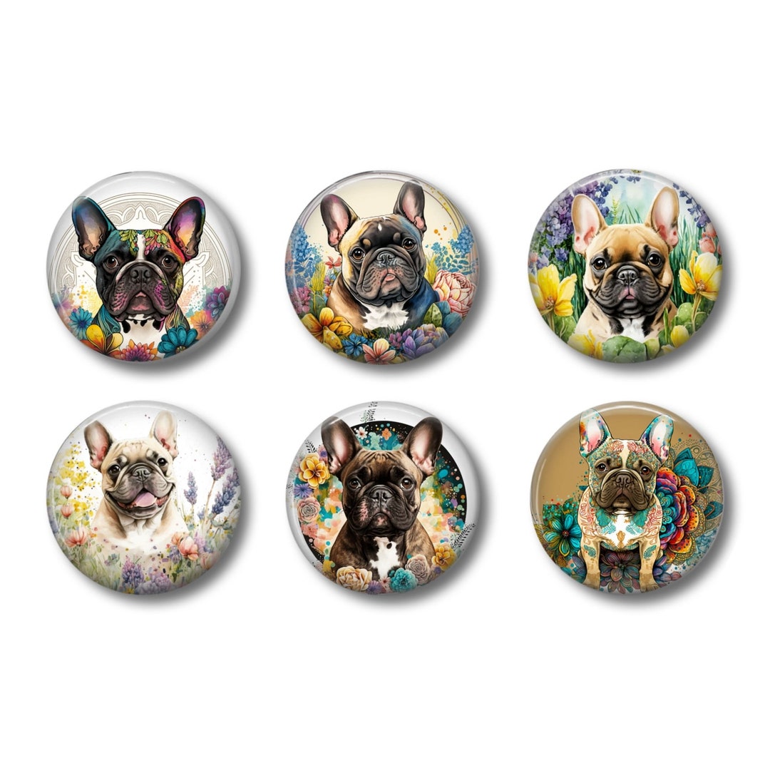 French Bulldog Frenchie Lover Magnets, 1-1/2" Refrigerator Magnets ...