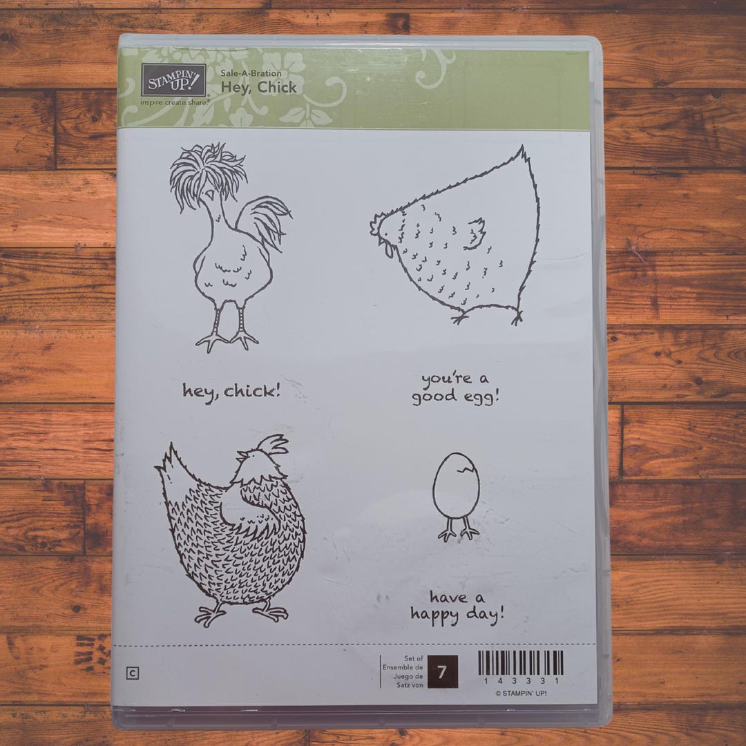Stampin' Up! USED Hey Chick Set of 7 Red Rubber Stamp Set - Etsy