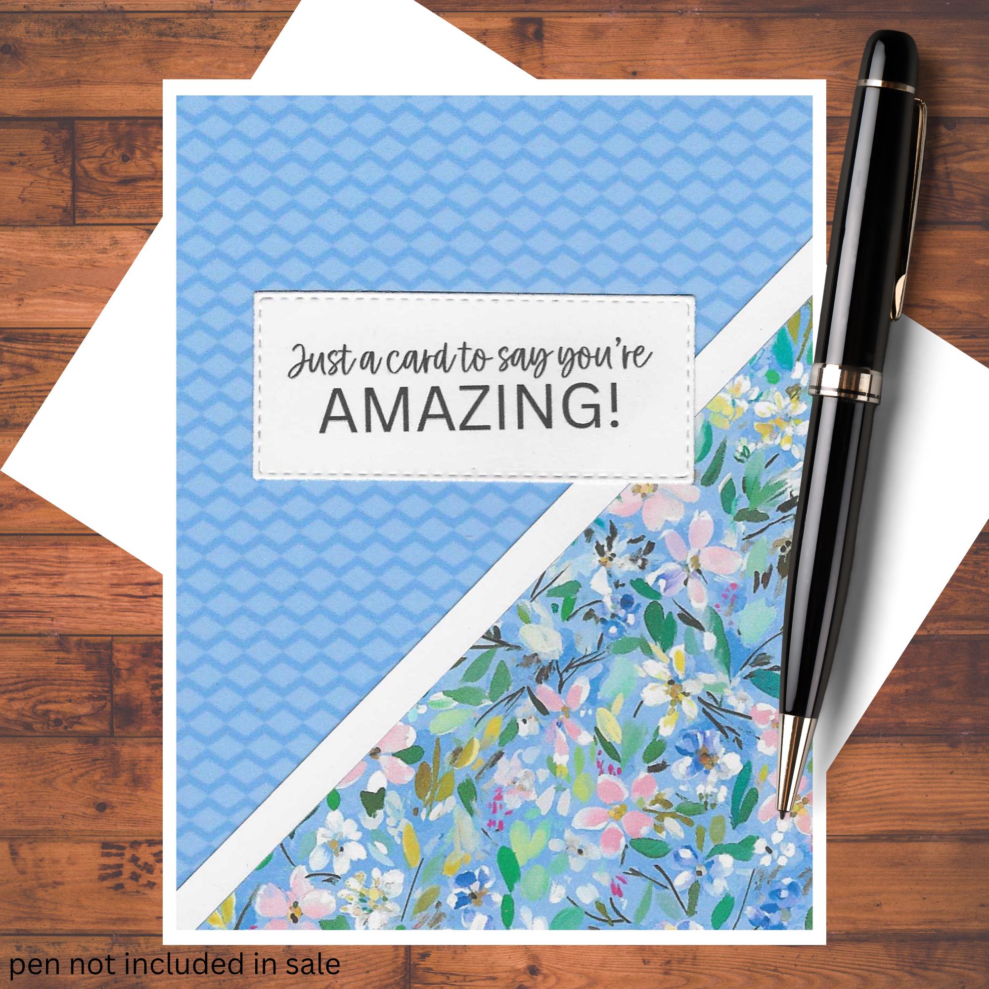 Floral Color Coordinated Handmade Card Kit, Set of 4 A2 Cards With ...