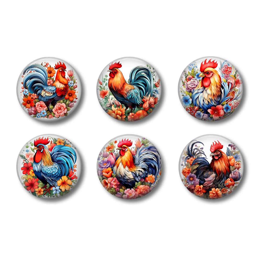 Country Rooster Magnets Refrigerator Fridge Magnets Farmhouse Rooster ...