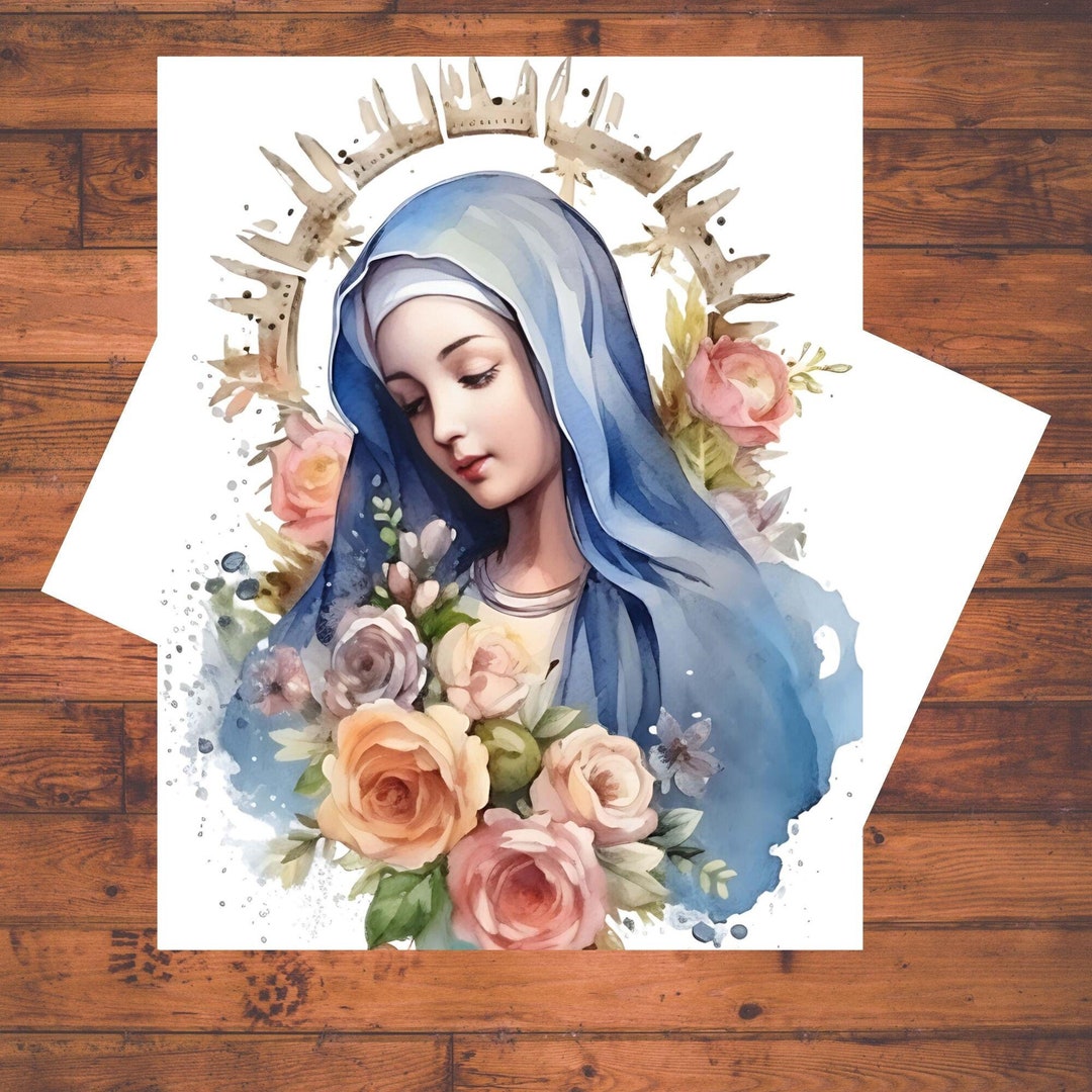 Virgin Mary Greeting Cards Set, Catholic Greeting Cards, Personal ...