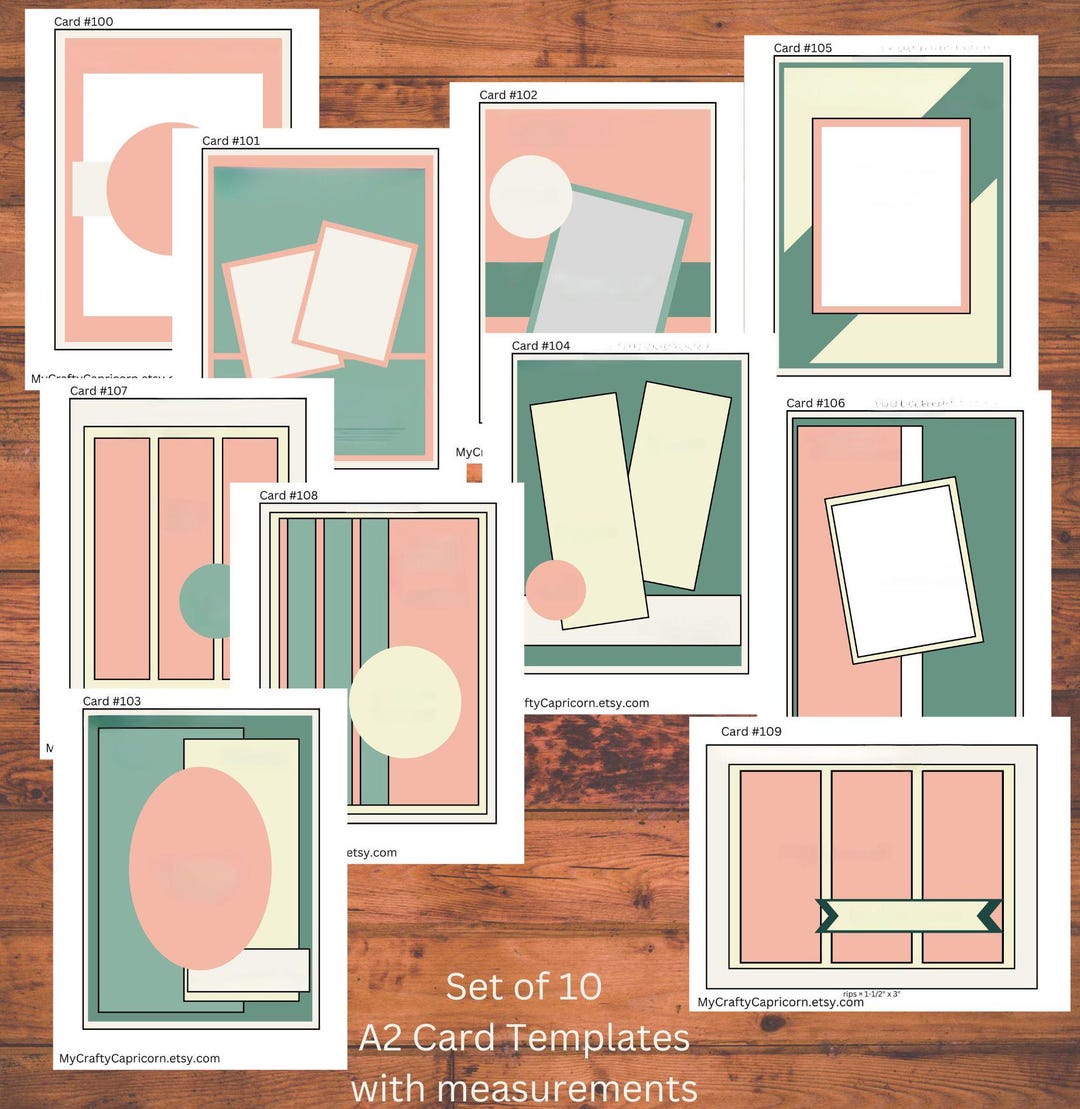 Handmade A2 Card Template Sketches With Measurements (digital File ...