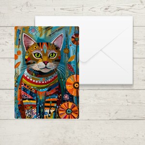12 Colorful Cats Notecard Set, Blank Notecards, Personal Stationary, 4 ...