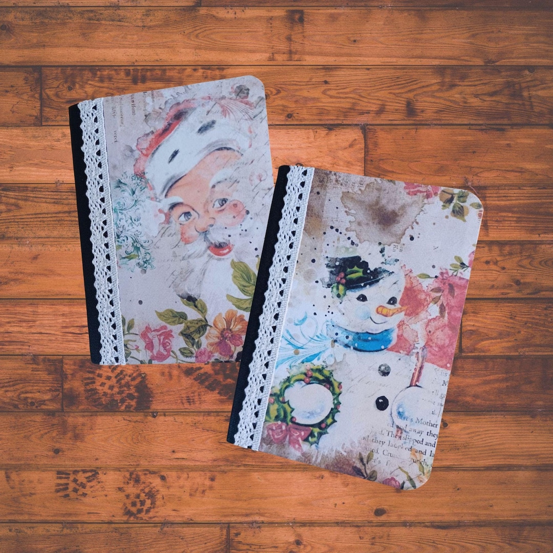 Set of 2 Vintage Christmas Mini Altered Composition Lined Notebooks ...