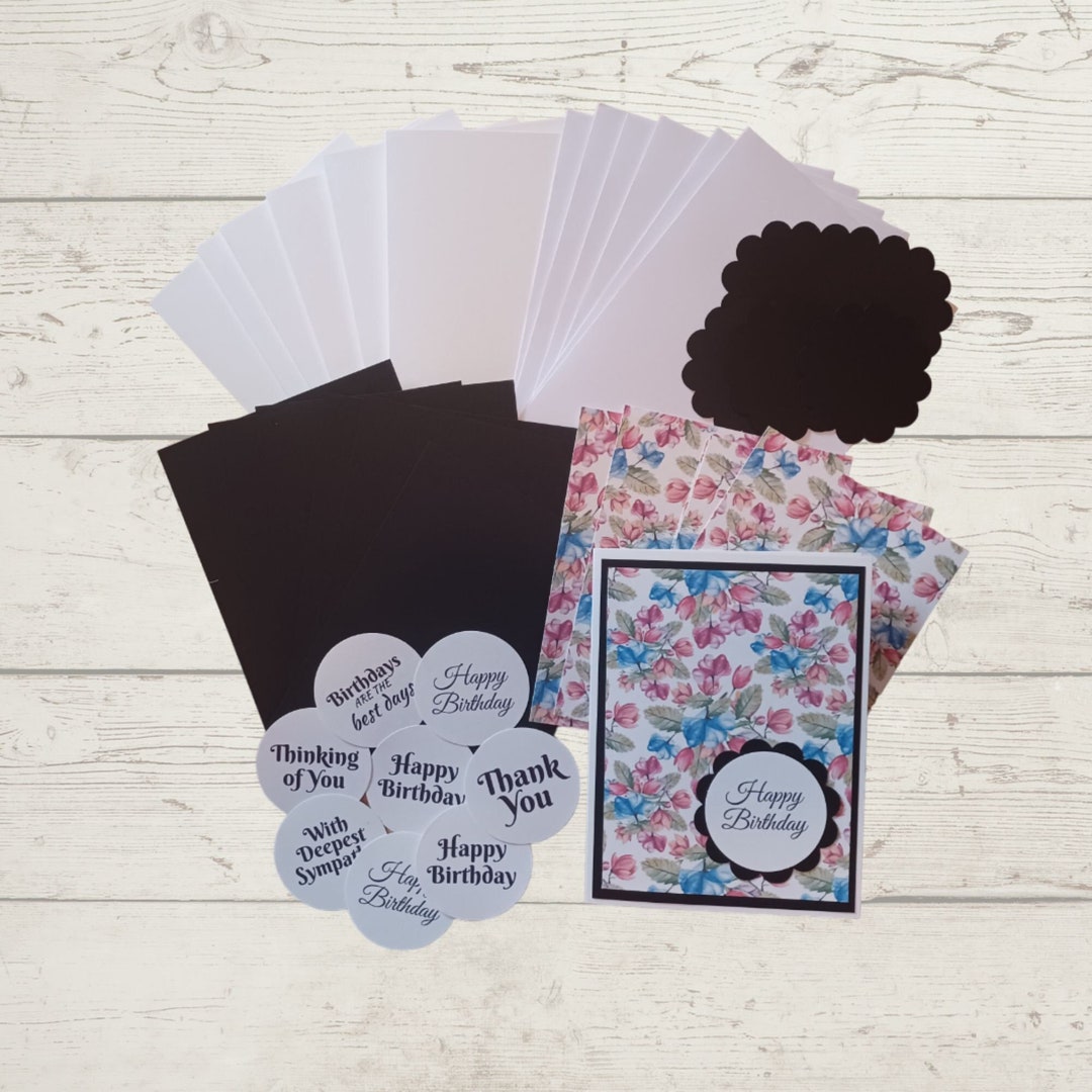 Floral Card Making Kit: Handmade Birthday Greetings, A2 Set of 6 With ...