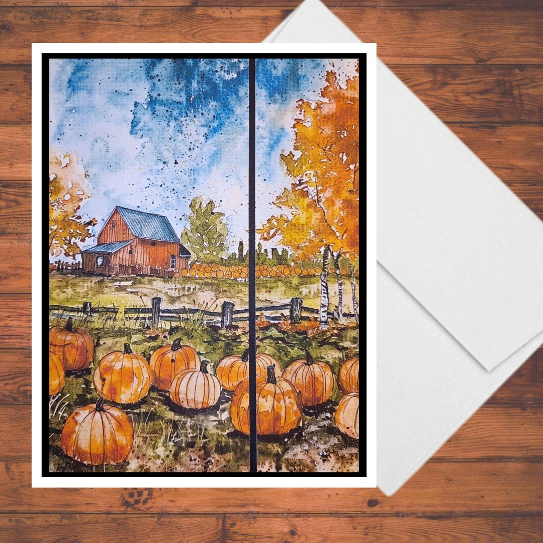 Rustic Farm Pumpkin Patch Card Kit, A2 W/envelopes, Adult Paper ...