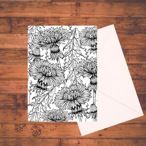 Set of 8 Floral Coloring Cards, 5 X 7, Stationary Set, Adult Coloring ...