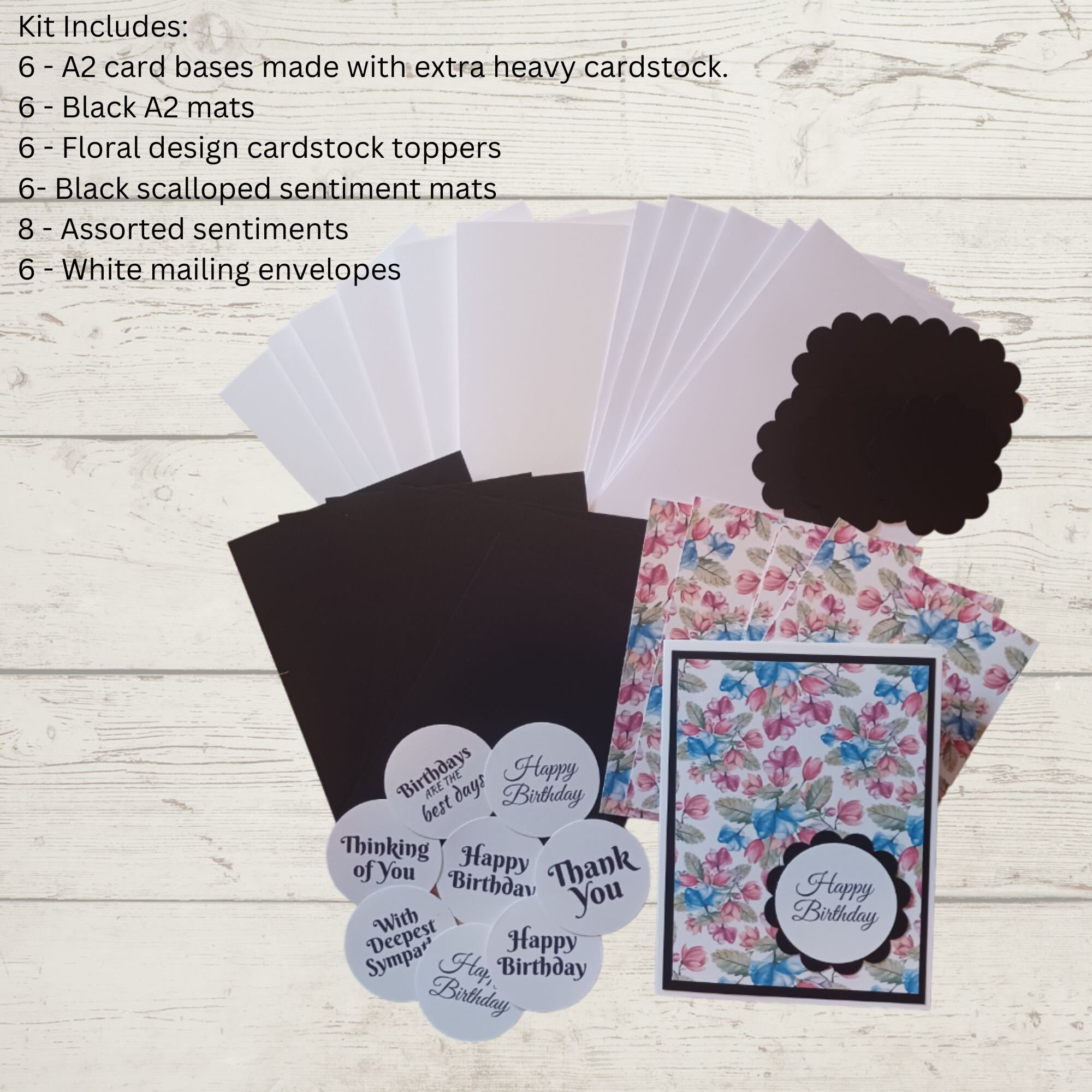 Floral Card Making Kit: Handmade Birthday Greetings, A2 Set of 6 With ...