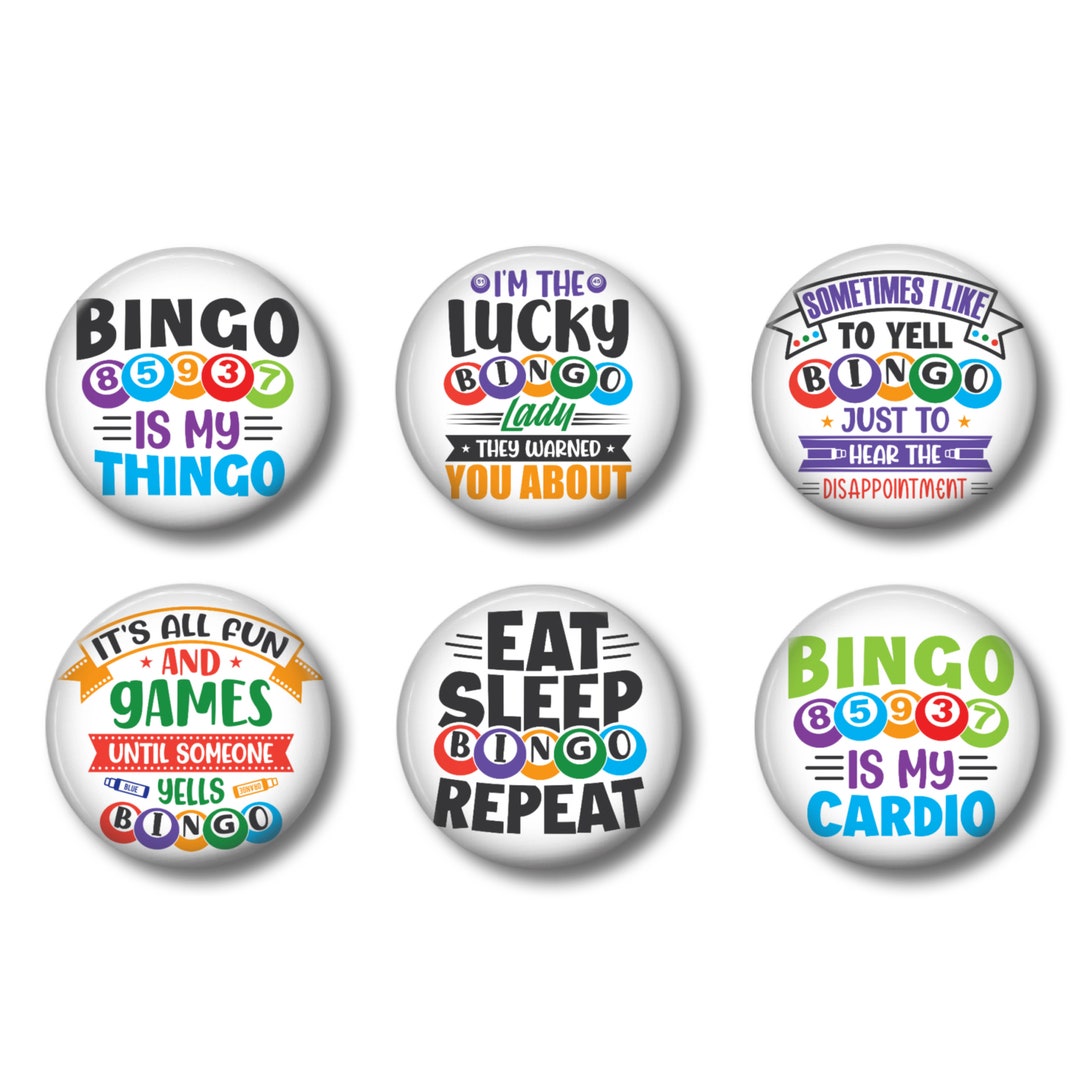 Bingo Themed Refrigerator Magnets - 1.5 Inch Magnet Set of 6 - Etsy