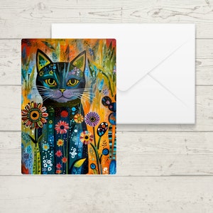 12 Colorful Cats Notecard Set, Blank Notecards, Personal Stationary, 4 ...
