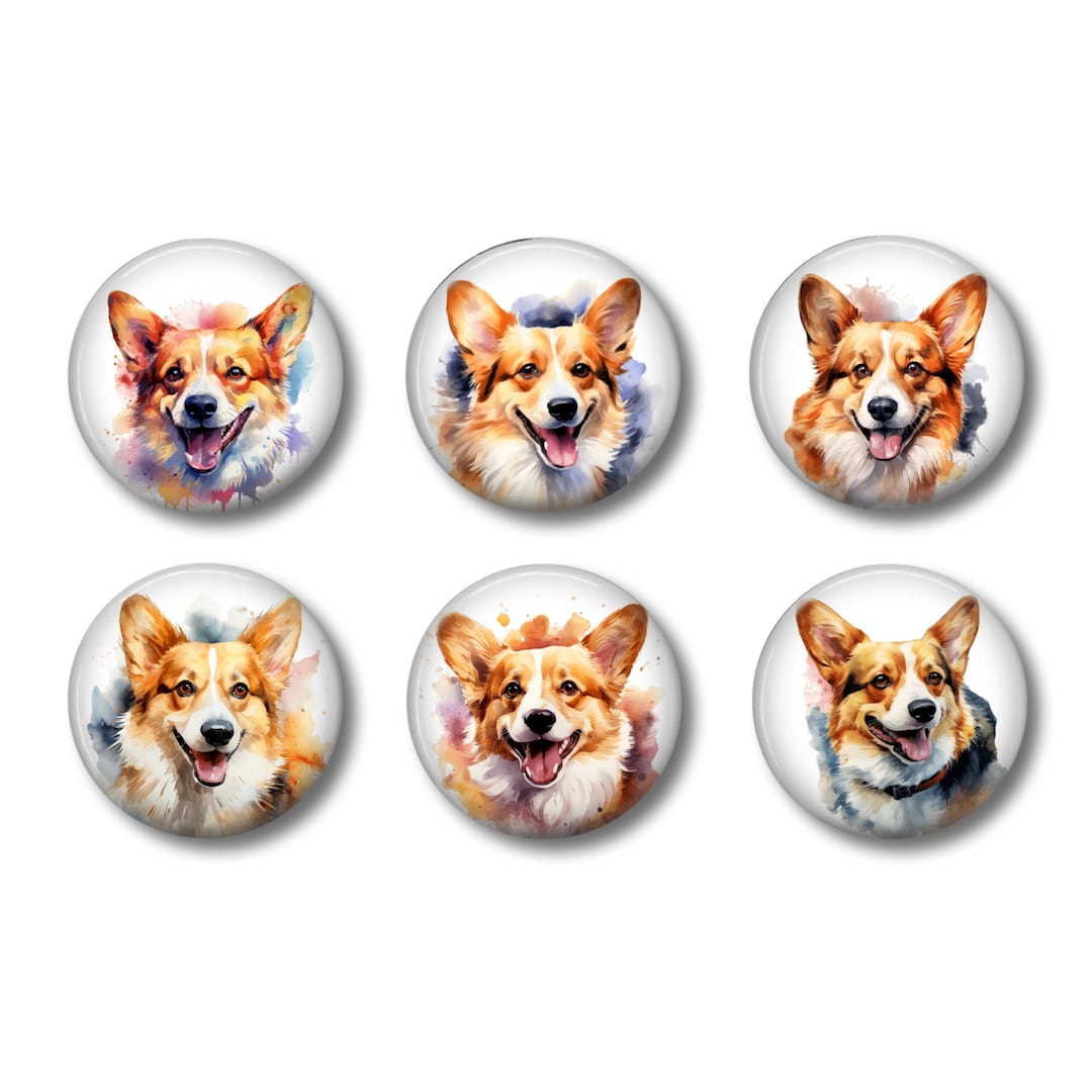 Corgi Dog Magnets: Whimsical Refrigerator Magnets, Set of 6, 1-1/2" - Etsy