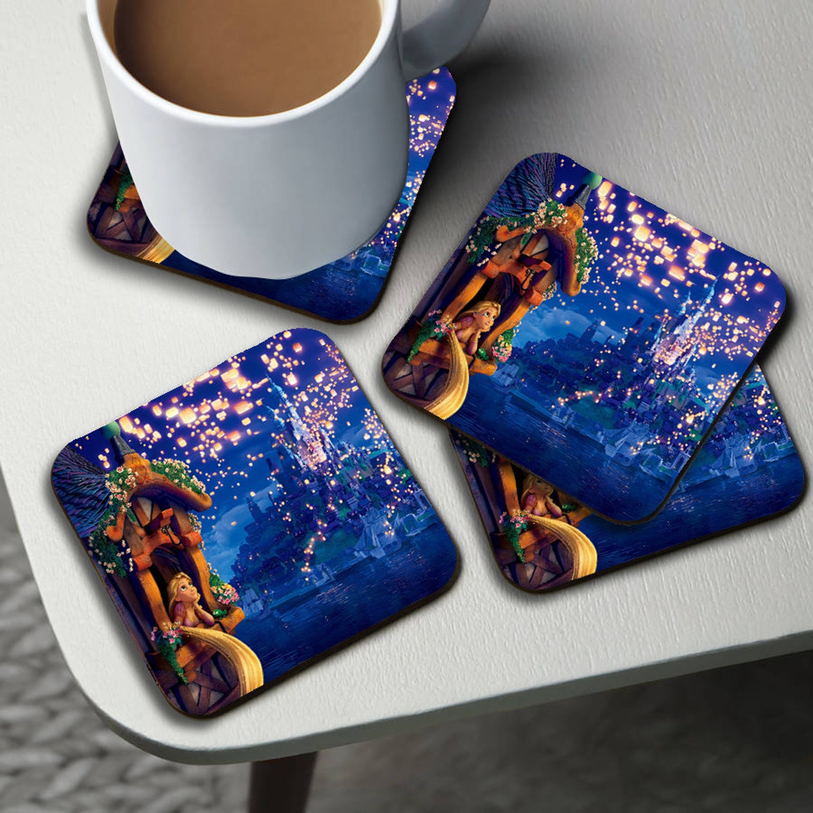 Cup Coasters Personalised High Gloss Square Drink Coaster | Etsy