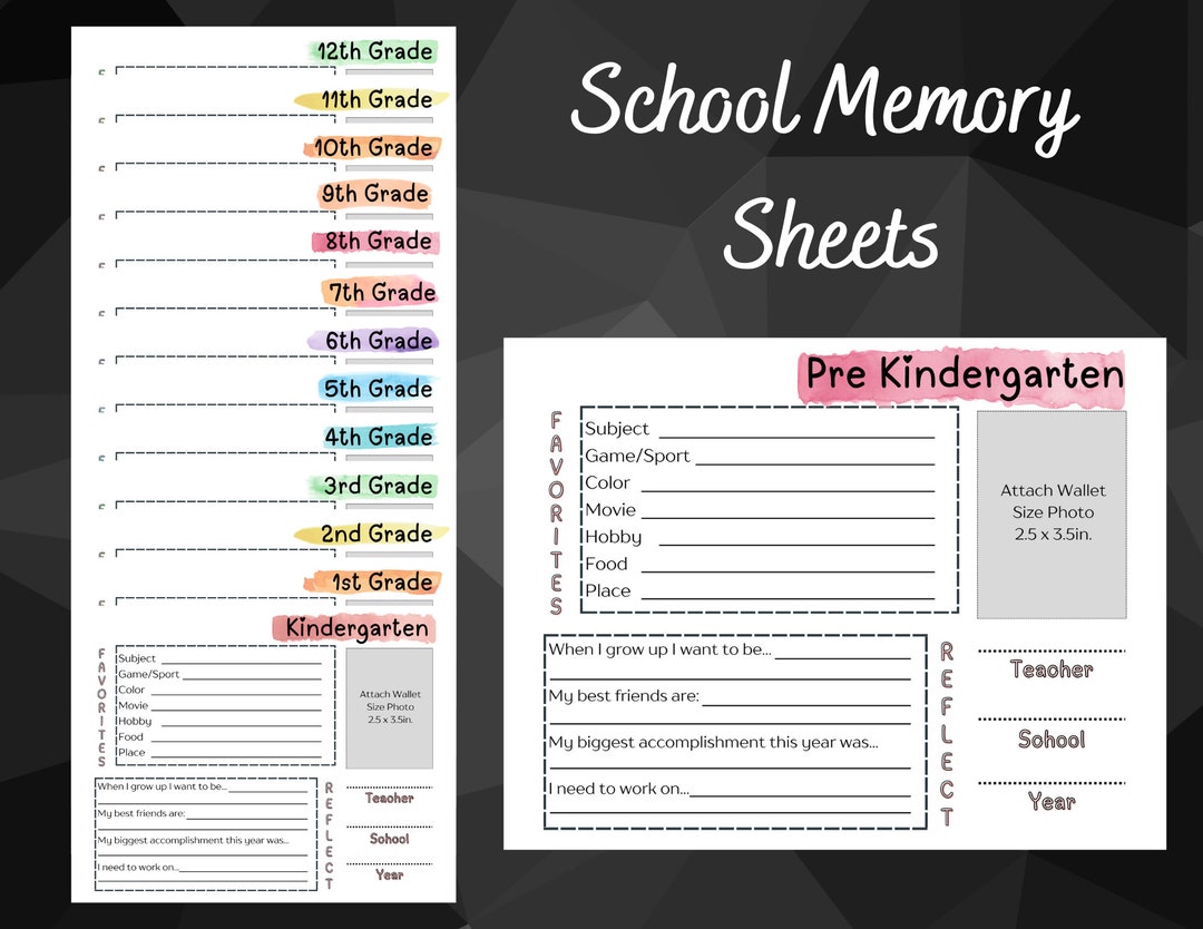 School Years Memory Lane: Printable Interview Questions - Etsy