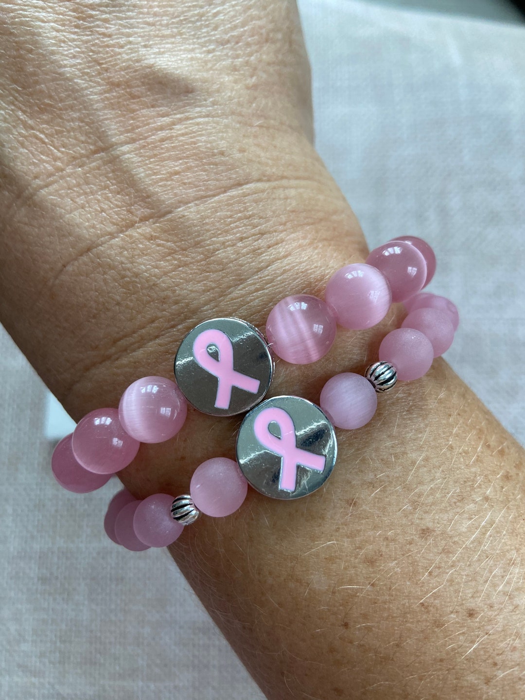 Breast Cancer Awareness Bracelet, Pink Awareness Bracelet, Breast ...