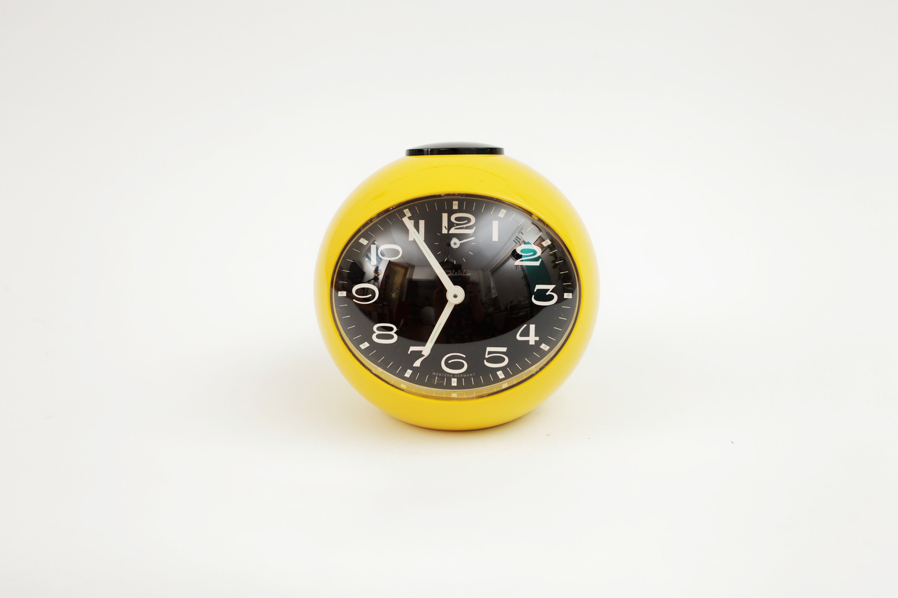 Vintage Yellow Space Age Alarm Clock by Diehl // Two Tone Yellow Retro ...