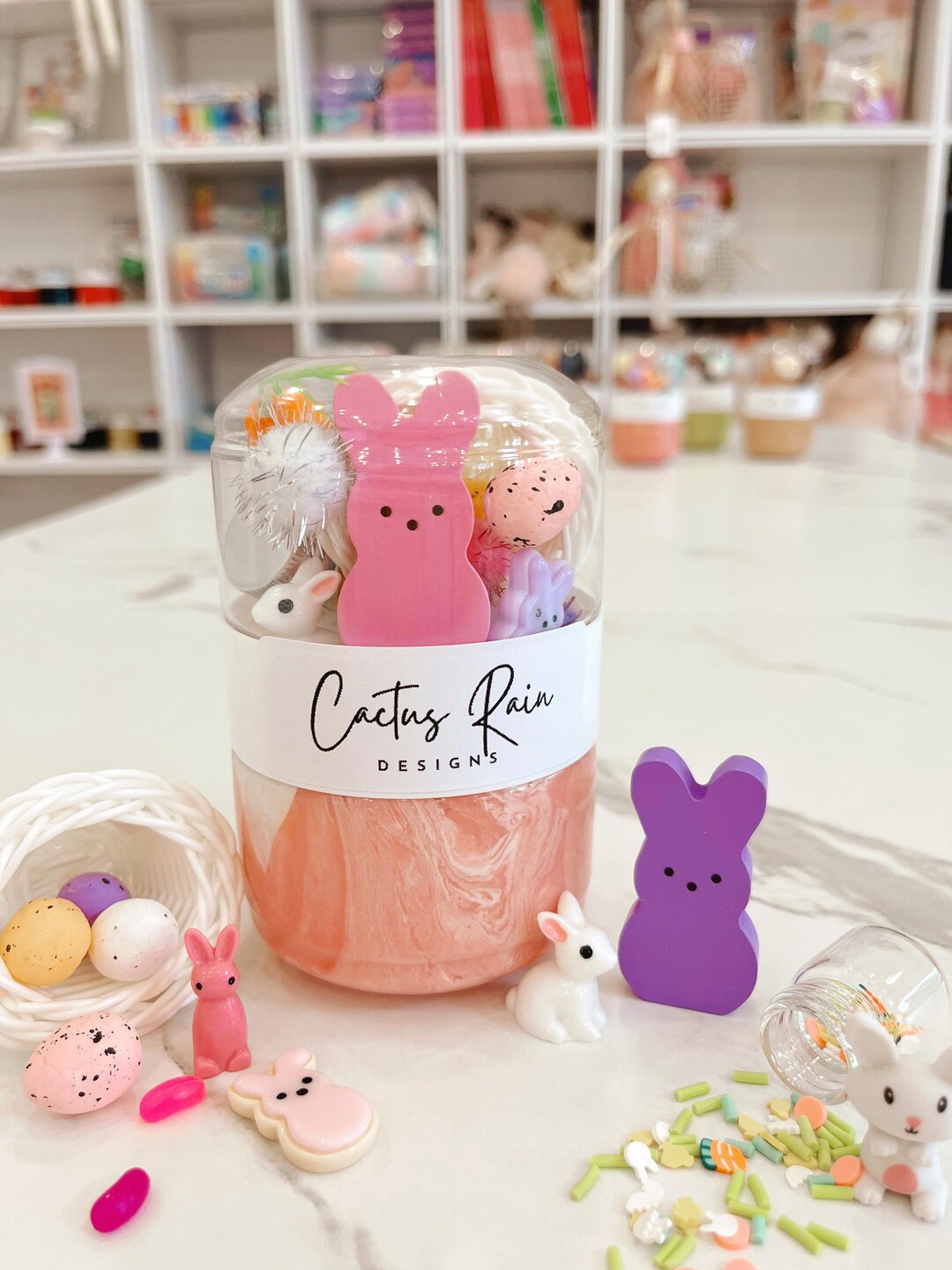 Easter Peeps Sensory Play Dough Jar | Cupcake Scented Bunny Play Dough ...