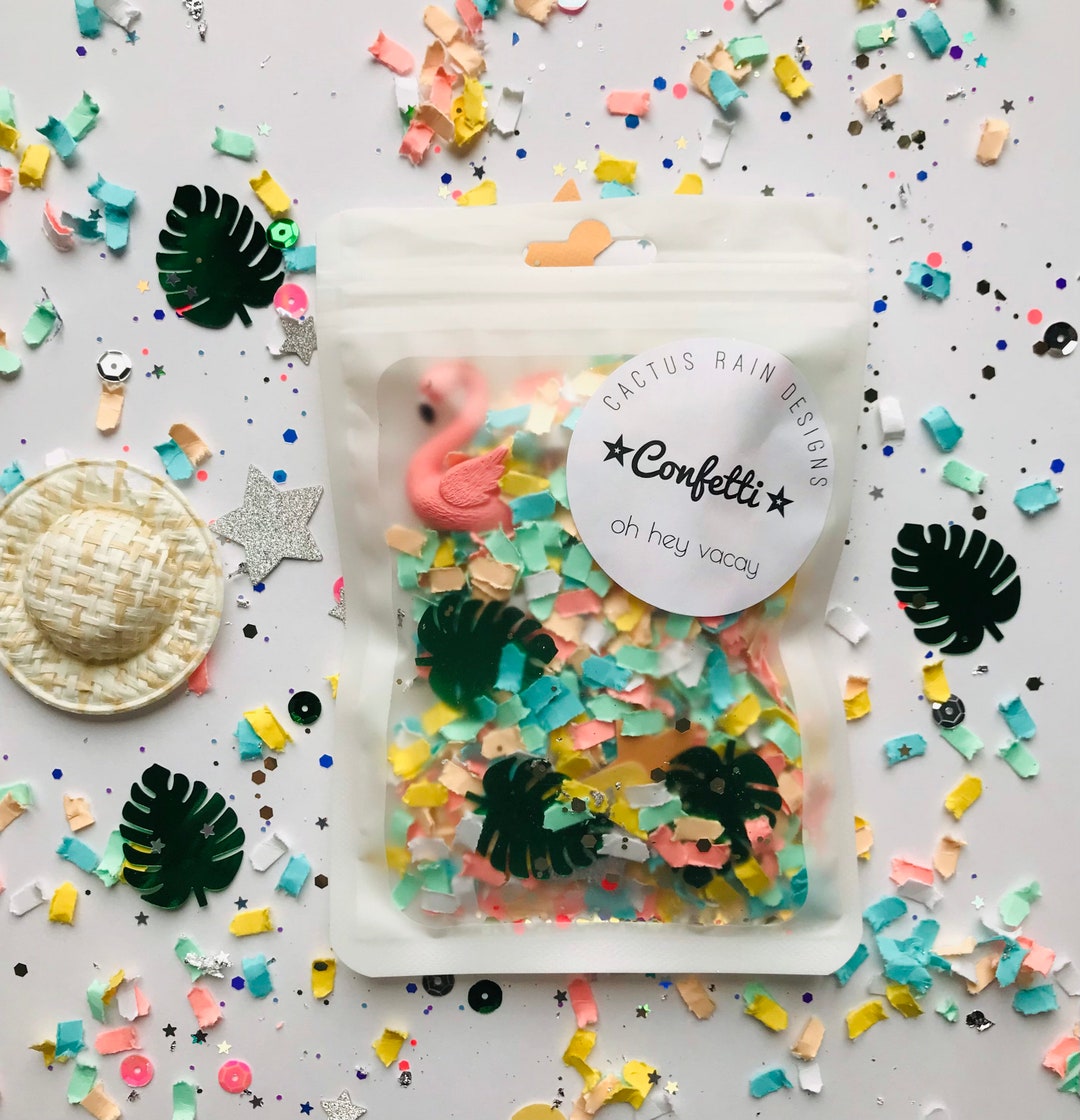 VACAY CONFETTI, Table Decor, Party Decor, Flat Lay Photography ...
