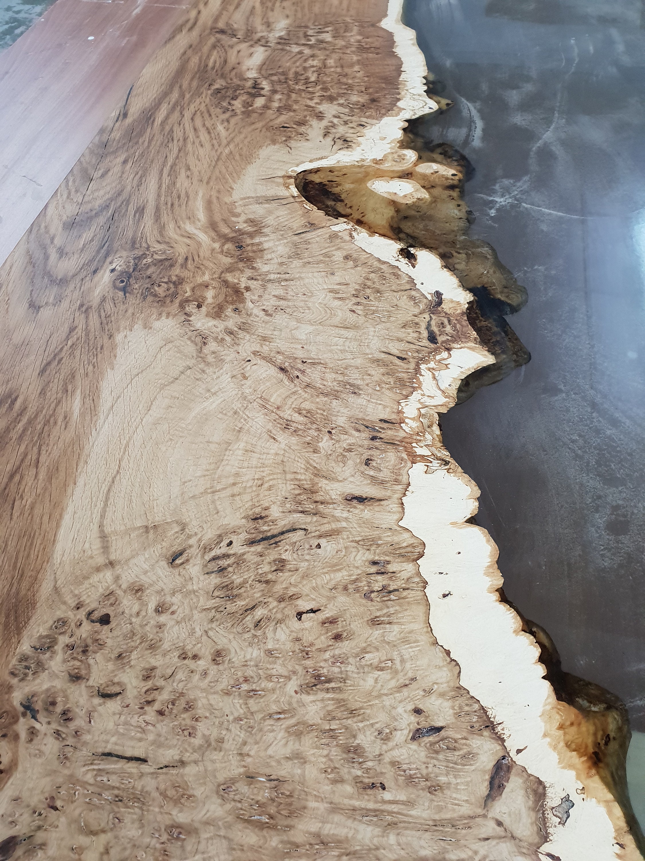 Brown Oak Resin Dining Table - Etsy UK