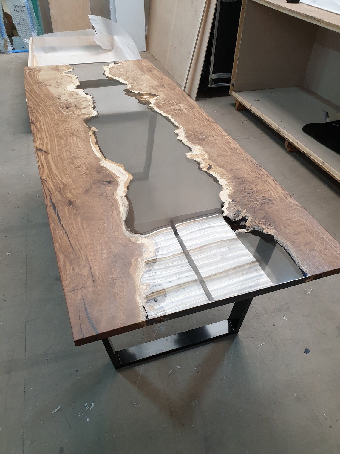 Brown Oak Resin Dining Table - Etsy UK
