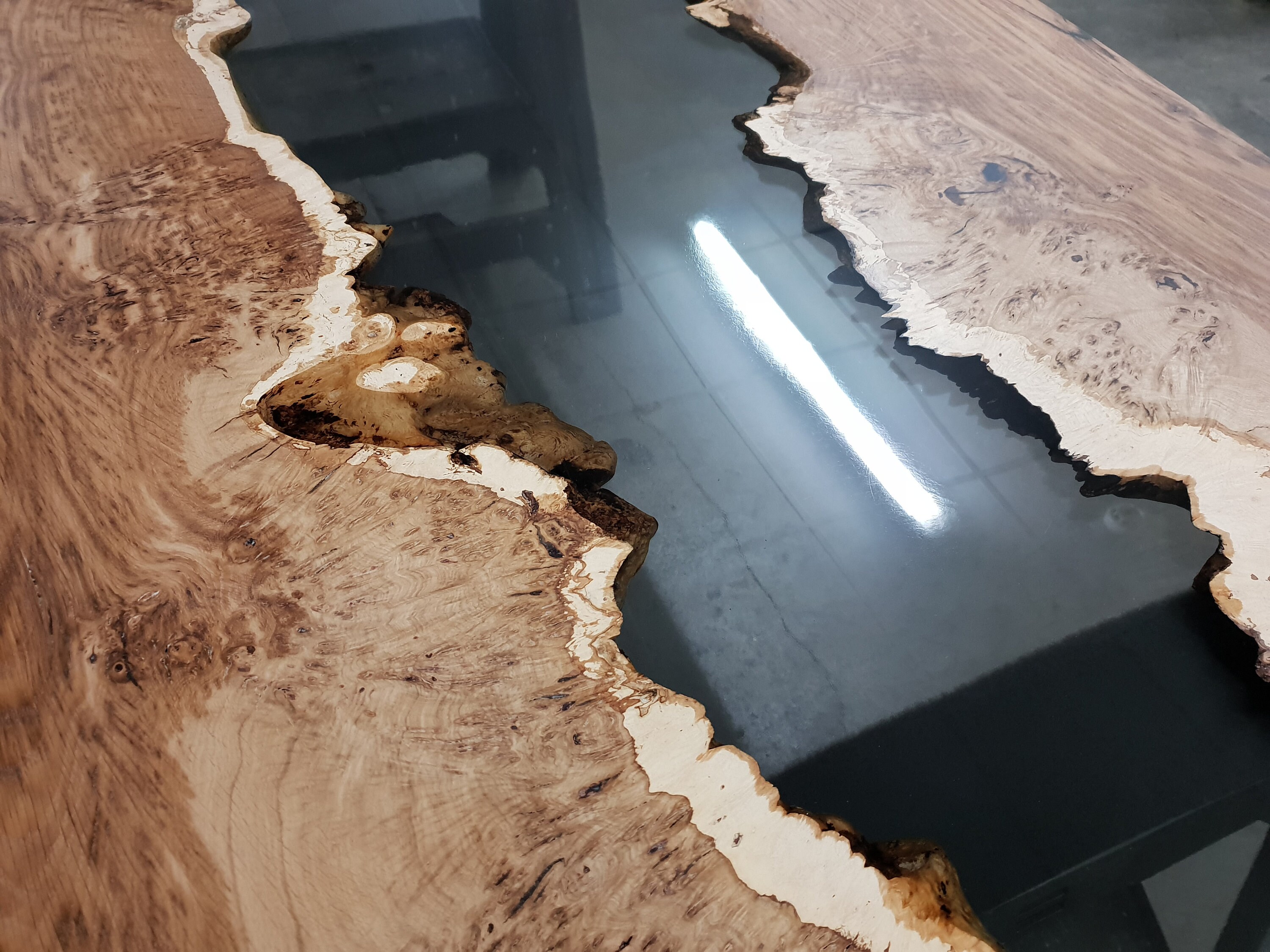 Brown Oak Resin Dining Table - Etsy UK