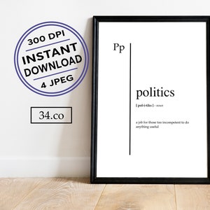 Politics Wall Art Politics Definition Politician Wall Art - Etsy