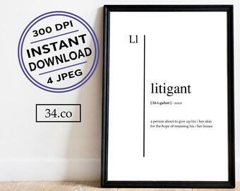 Litigant Definition Law Quotes Lawyer Gift Lawyer Poster Lawyer Office ...