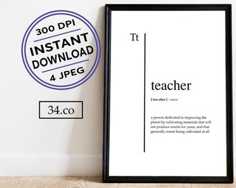 Teacher Funny Definition Poster Gift for College Coworker - Etsy